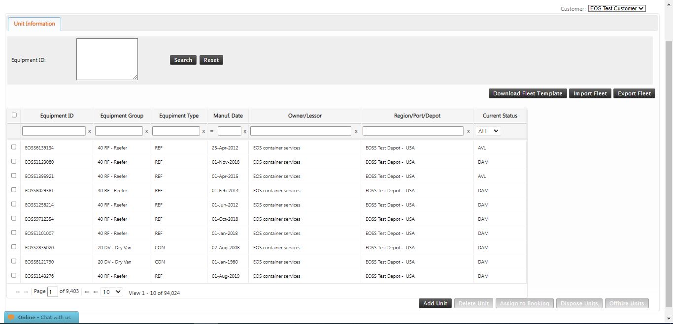 EOS - The intermodal industry’s Equipment Optimization Solution